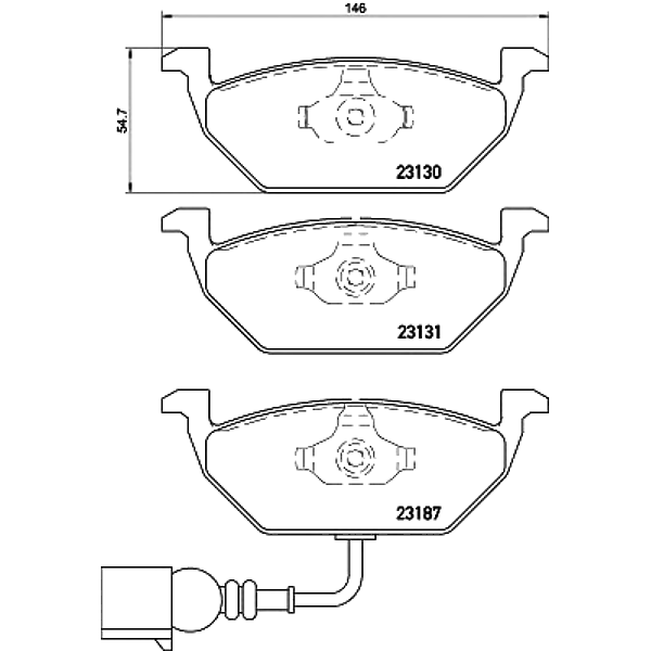 HELLA 8DB355008-551 (1J0698151D / 1J0698151E / 1J0698151F) тормозные колодки дисковые, передняя ось