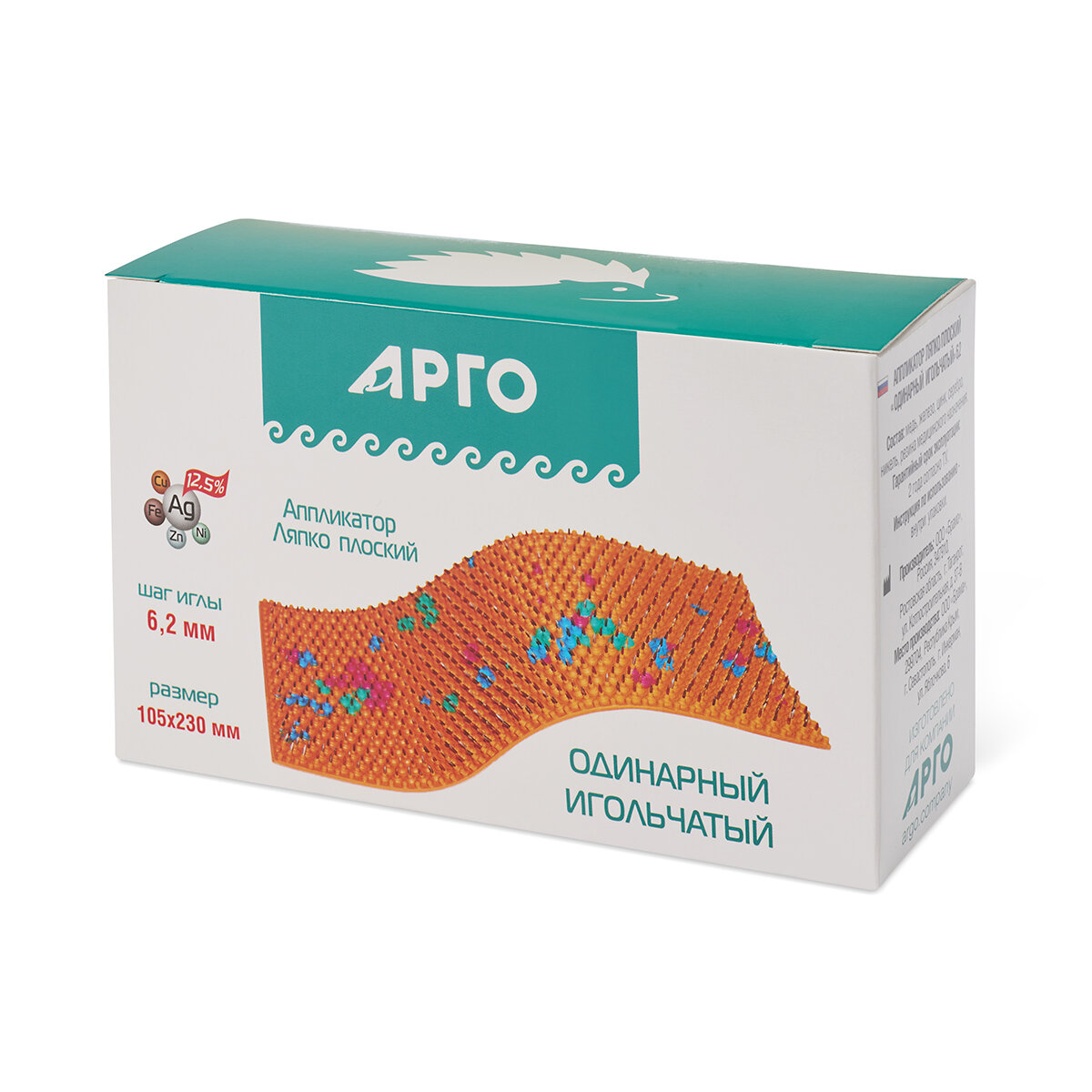 Аппликатор Ляпко «Одинарный» (шаг игл 6,2 мм; размер 105 х 230 мм)