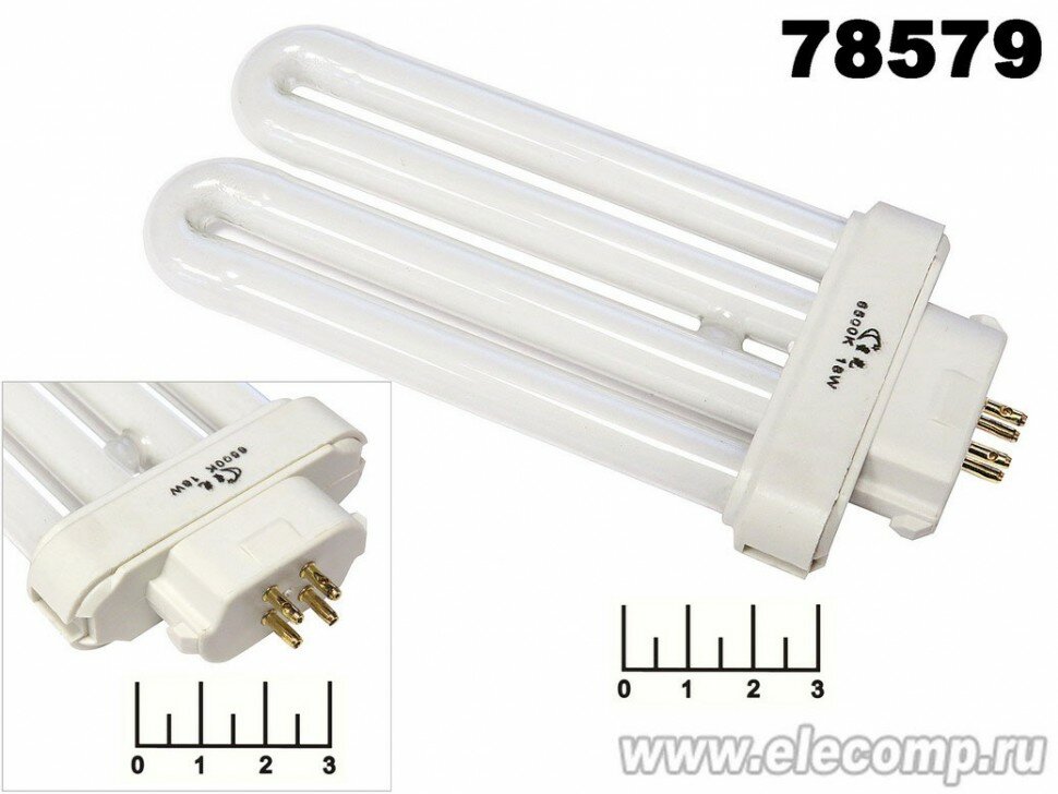 Лампа люминесцентная 18W GX10Q 6500K белый холодный 4 контакта YDW18-2U