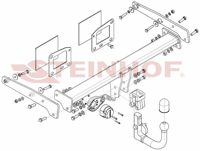 Фаркоп на Audi A4 Allroad Quattro B9 2016- (паспорт и сертификат в комплекте)(без электрики) Steinhof. A-110