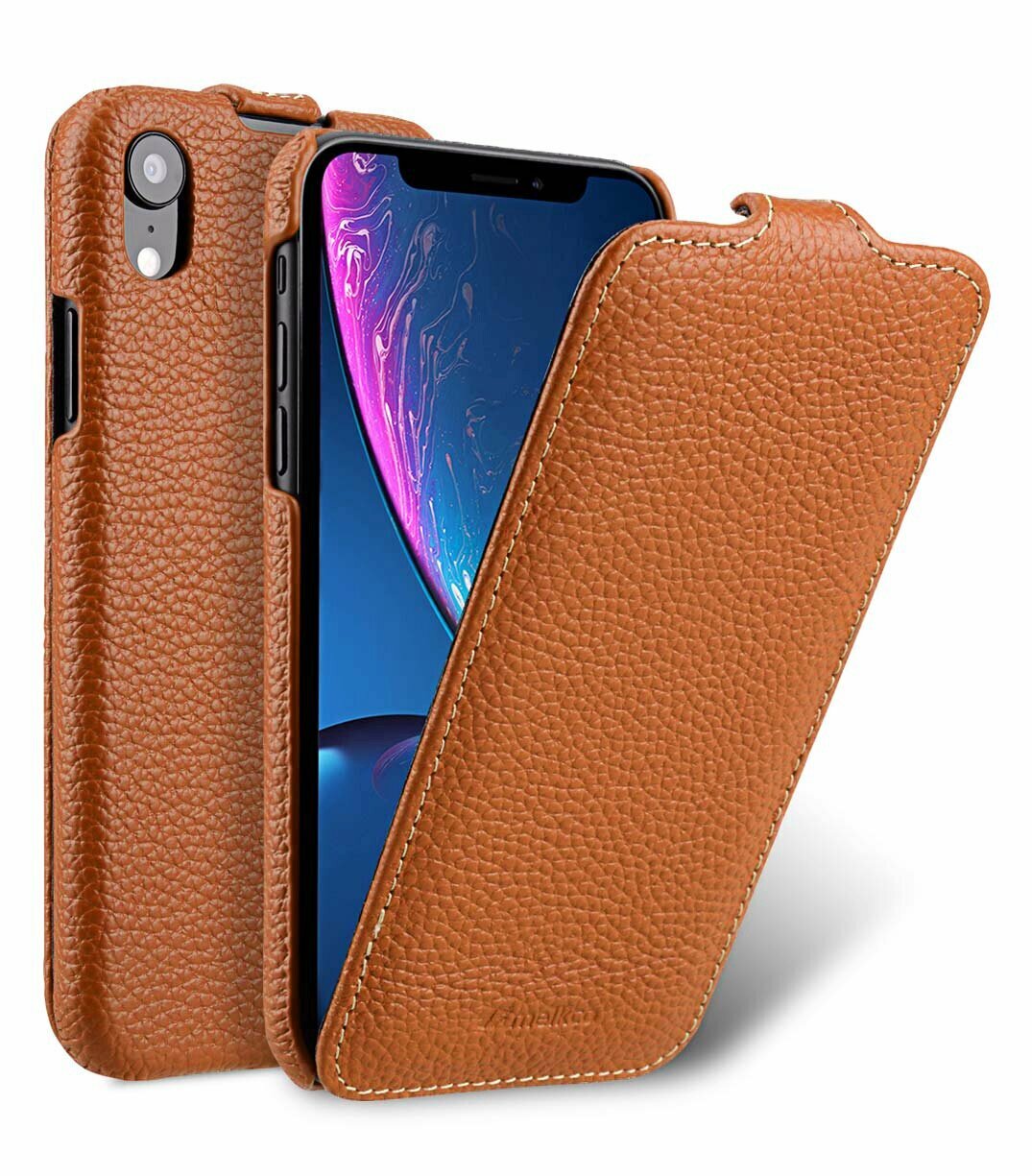 Кожаный чехол Melkco для Apple iPhone XR - Jacka Type - оранжевый