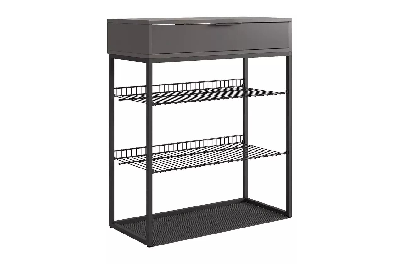 Обувница «Краш», черный муар/графит (750х334х905)