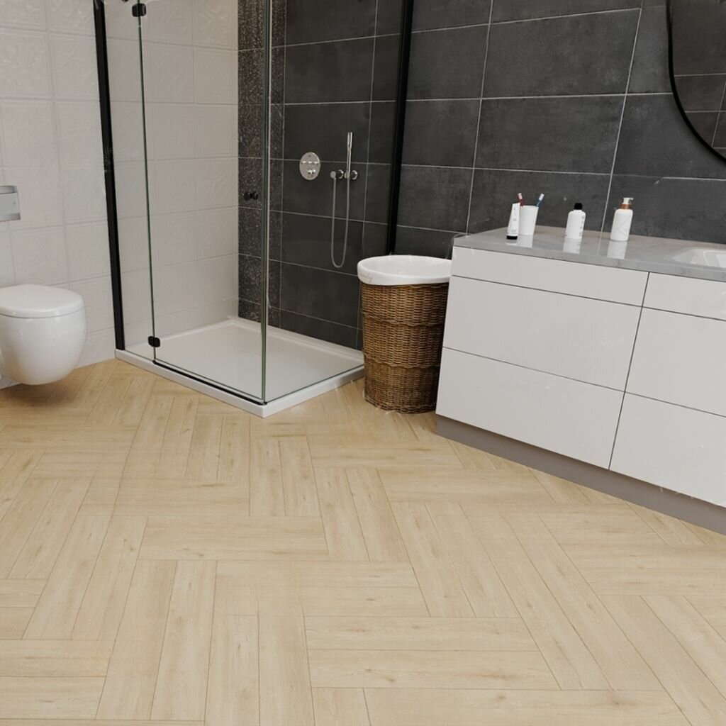 Каменно-полимерная плитка (SPC) Natisston RUBIS ёлка 5003-05 Stetinden (600х125х3,5), 2,25 м2