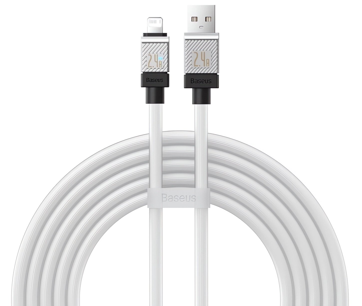 Кабель Baseus CoolPlay Series Fast Charging Cable USB to iP 2.4A 2m White (CAKW000502)