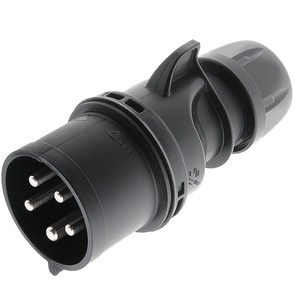 Вилка 025-6х Midnight кабельная 3Р+N+E 32А 415В IP44 черная (PCE)
