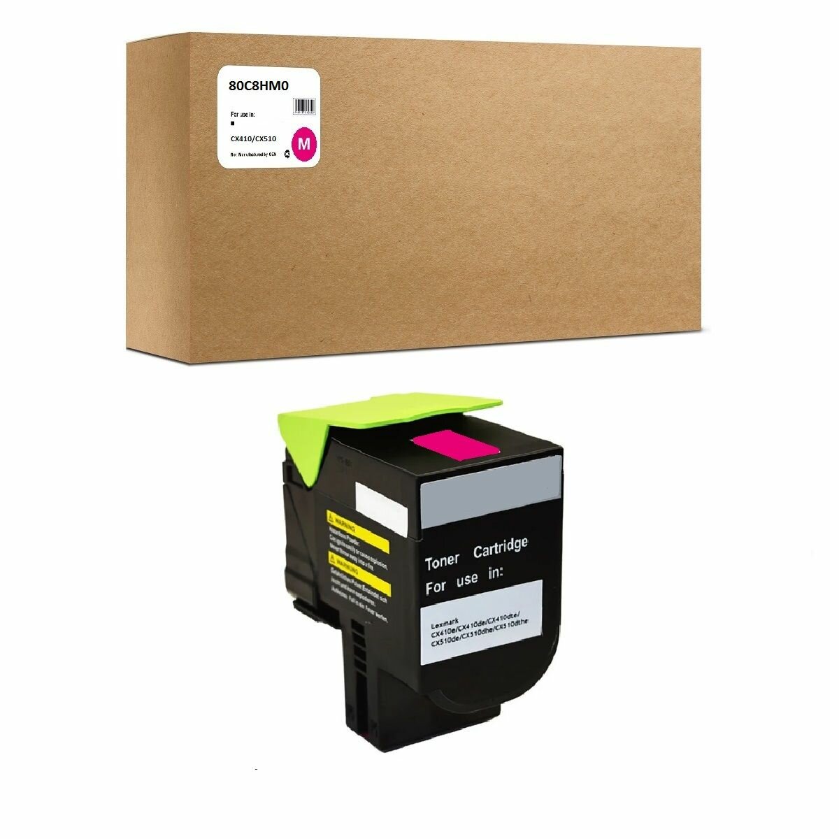 Картридж 80C8HM0 для Lexmark CX410/CX510 808HM 3K Magenta Compatible (совместимый)
