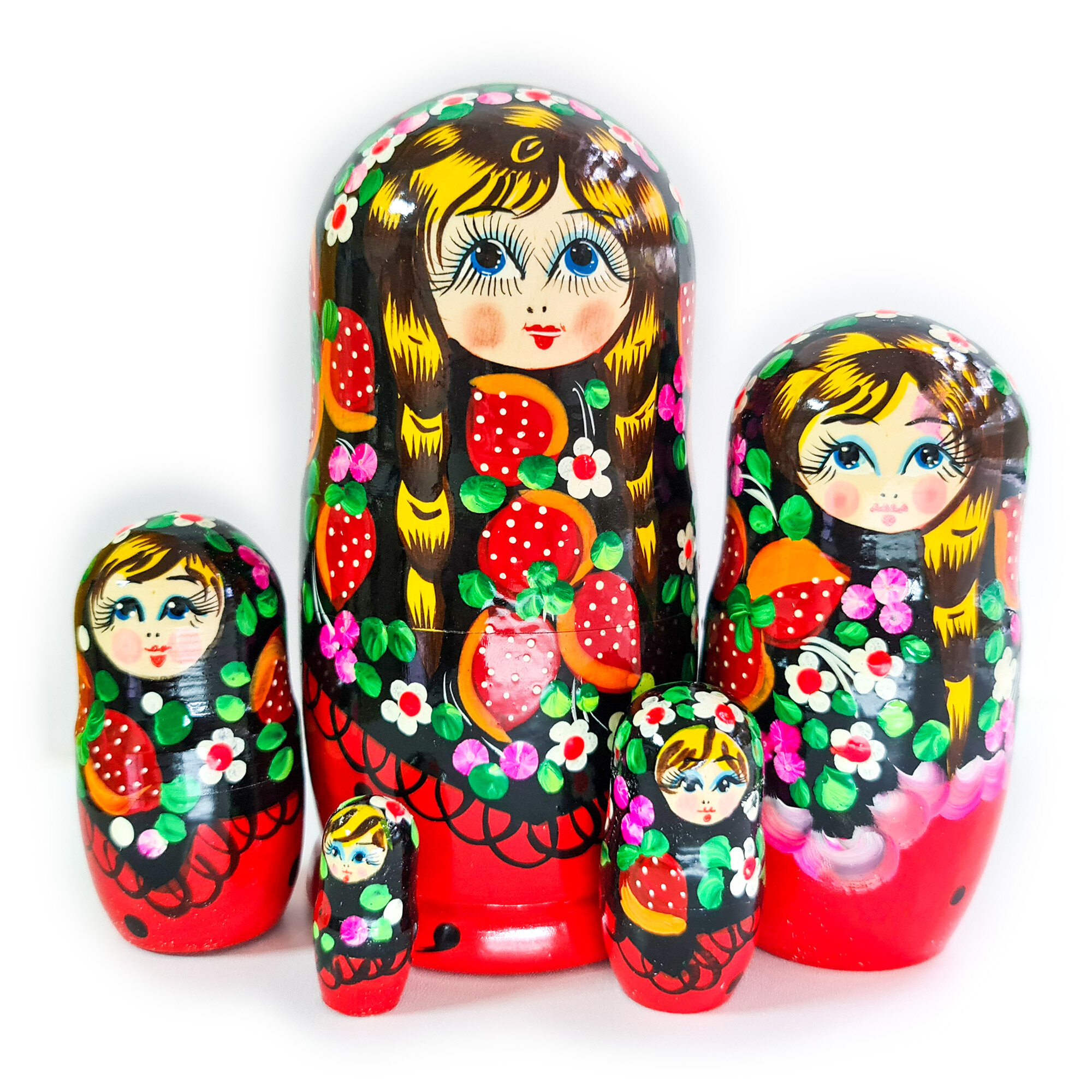 Сувенир Матрешка 170*d90мм 5 кукол две косы