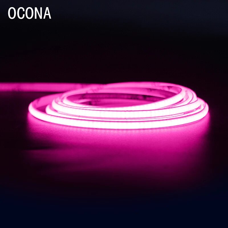 OCONA DC 5V Цветные USB COB светодиодные ленты для компьютера ПК Декор шкафа 480 светодиодов Красный Белый светодиод Лента с питанием от батареи