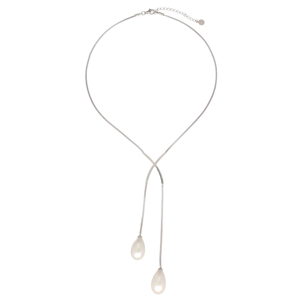 Колье, серебро, 925 проба, родирование, жемчуг