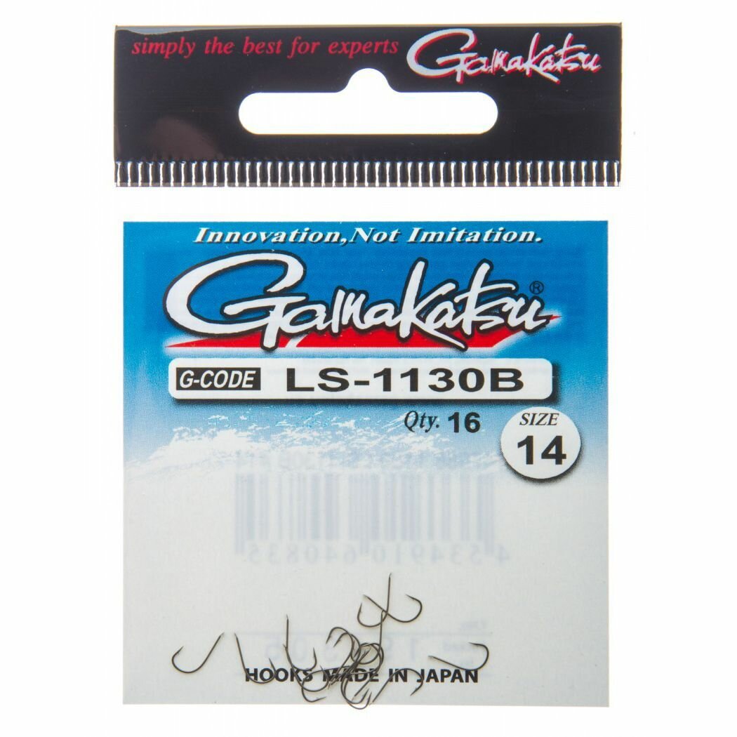Крючки Gamakatsu LS-1130B, №14, 16 шт/уп, Bronze