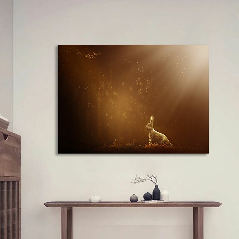 Картина "Кролик", поп-арт, на подрамнике, хлопок/дерево, 20x30 см