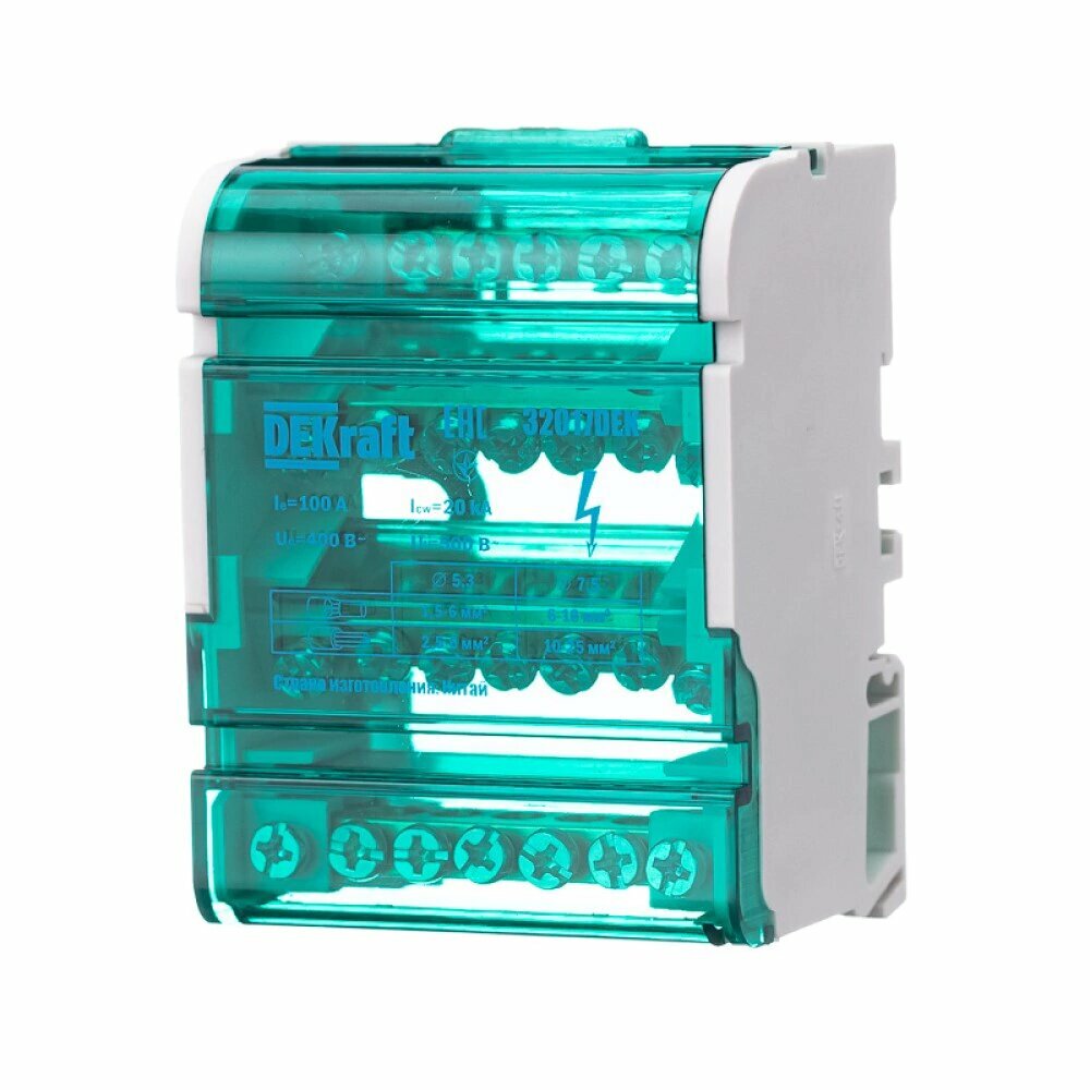 Шина нулевая на изоляторе DEKraft 4х7 групп на DIN-рейку