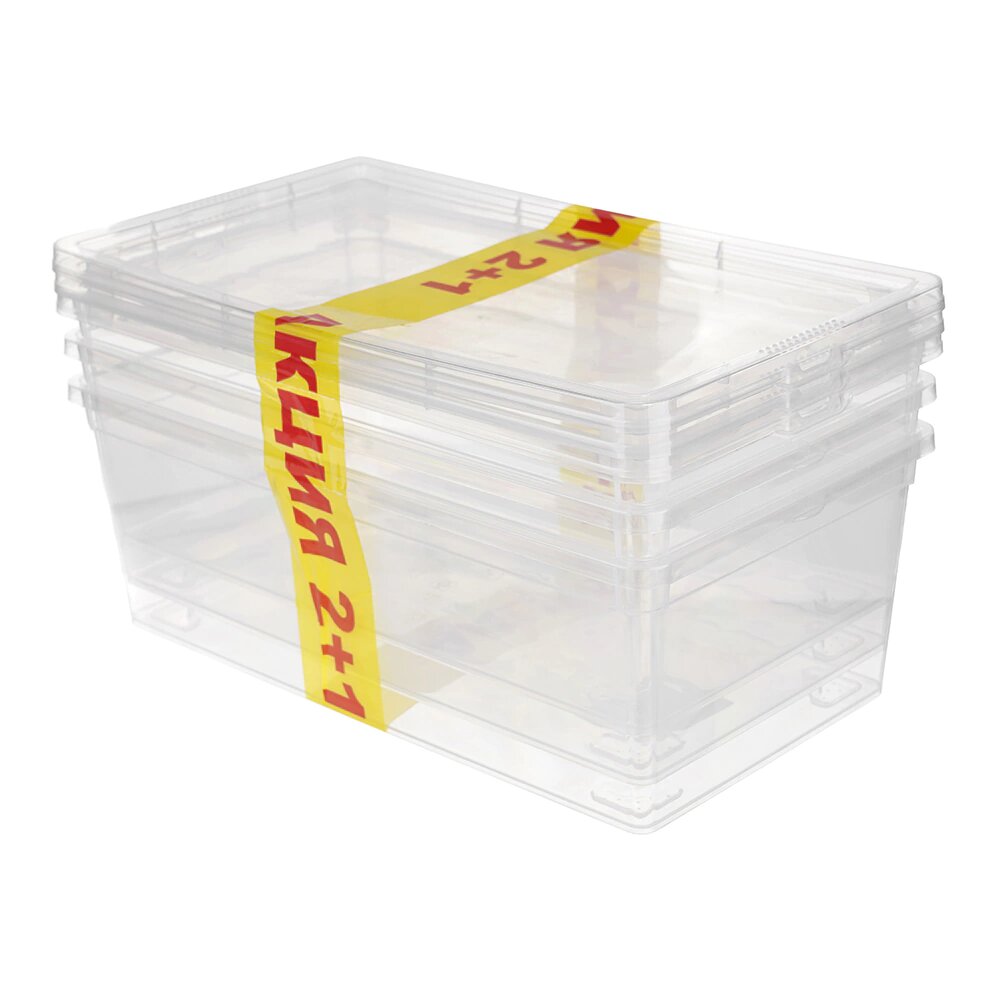 Пластиковый контейнер IDEA 5.5 л, 34x19x12 см - набор 3 штуки