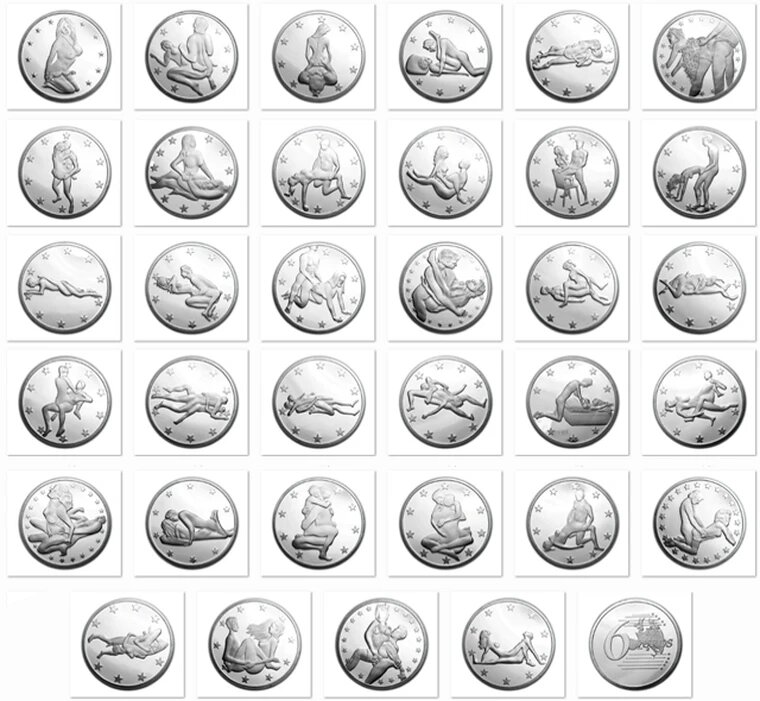 Комплект 34 сувенирные монеты секс 6 sex Euro серебро PROOF сувенирные копии монеты, нумизматика, деньги для коллекции