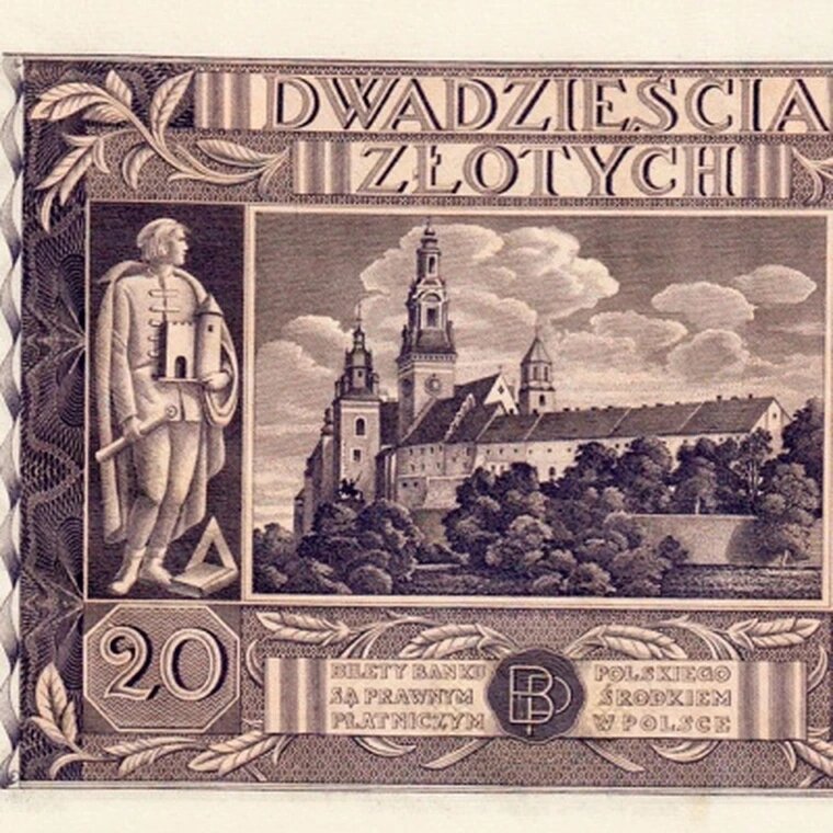 20 злотых 1936 года Польша, сувенирная копия, банкноты и купюры редкие коллекционные