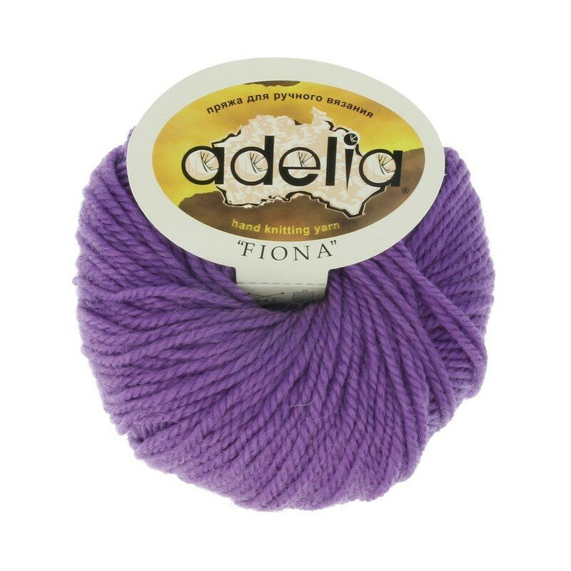 Пряжа ADELIA "FIONA" 50% шерсть, 50% акрил 50 г 90 м №300 фиолетовый