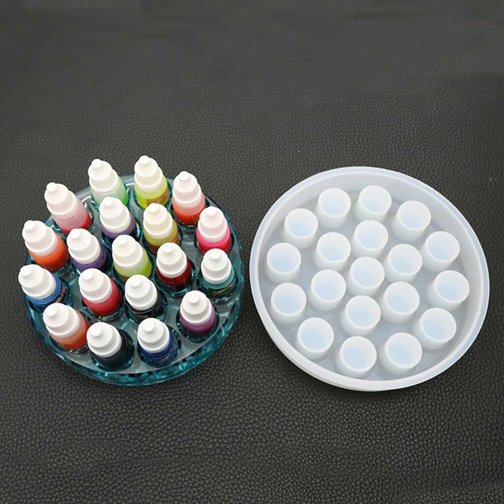 Коробка для хранения губной помады в форме из смолы-зеркало с 19 отверстиями-1