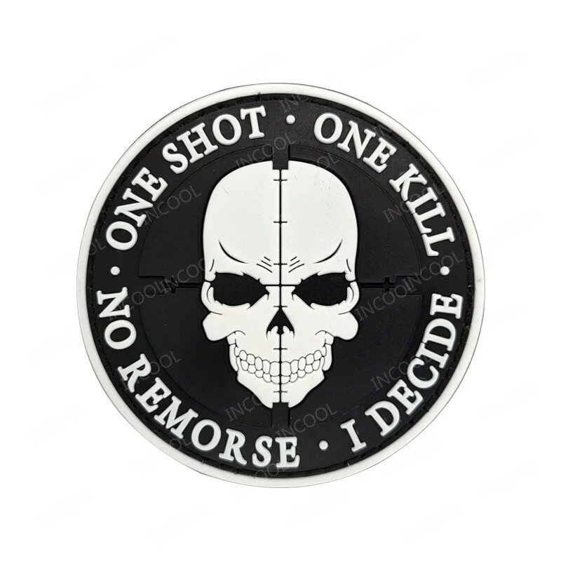 Светящиеся резиновые нашивки череп, снайперский призрак Черный, 29 PVC Glow In Dark