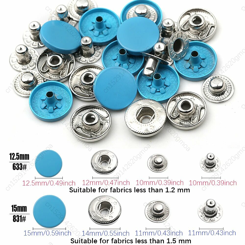 Металлические кнопки-застежки WORTHOFIRST 20 комплектов по 4 шт, 12.5mm-20S, Синий, Dark Blue