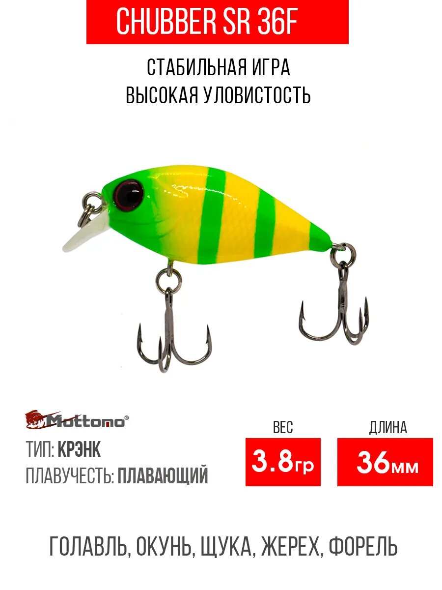 Воблер для рыбалки Chubber SR 36F 3,8g приманка окуня, щуку, сома