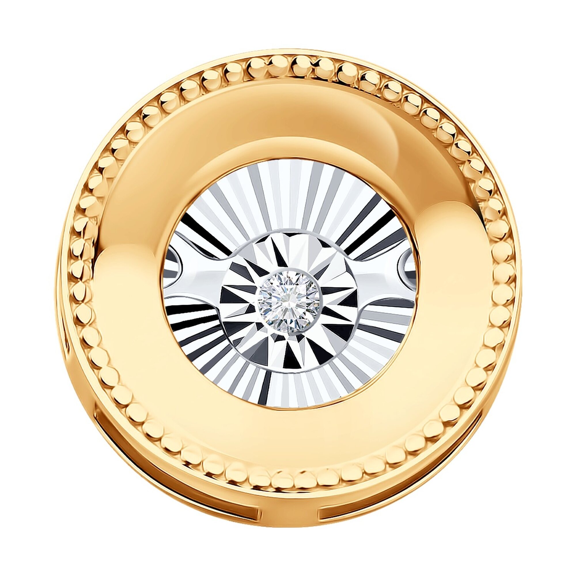 Подвеска, красное золото, 585 проба, бриллиант