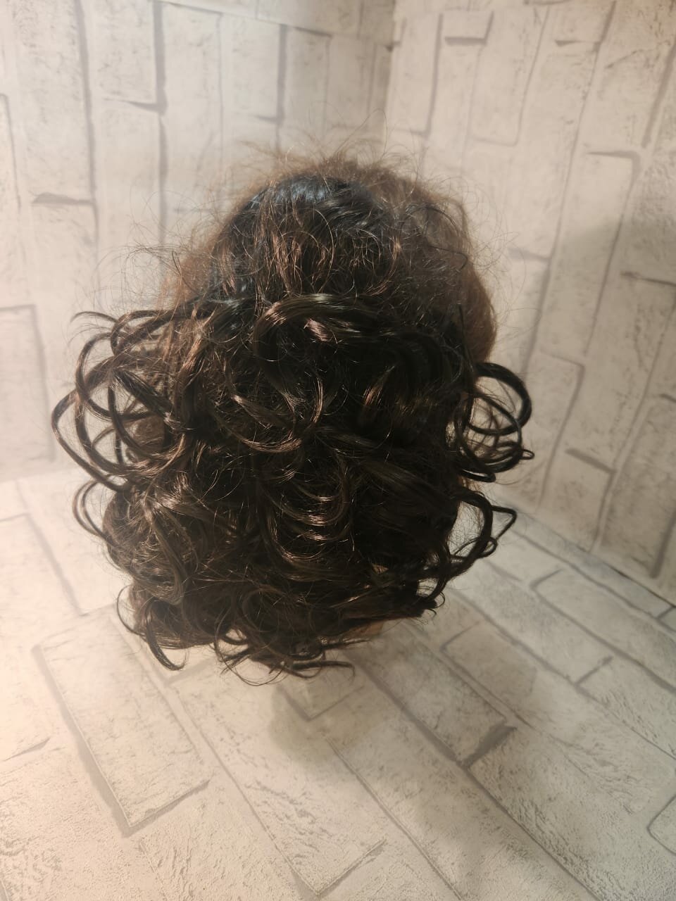 Хвост-шиньон VIP-PARIK перевертыш, искусственный, термостойкий, крепление на крабе, цвет Коричневый