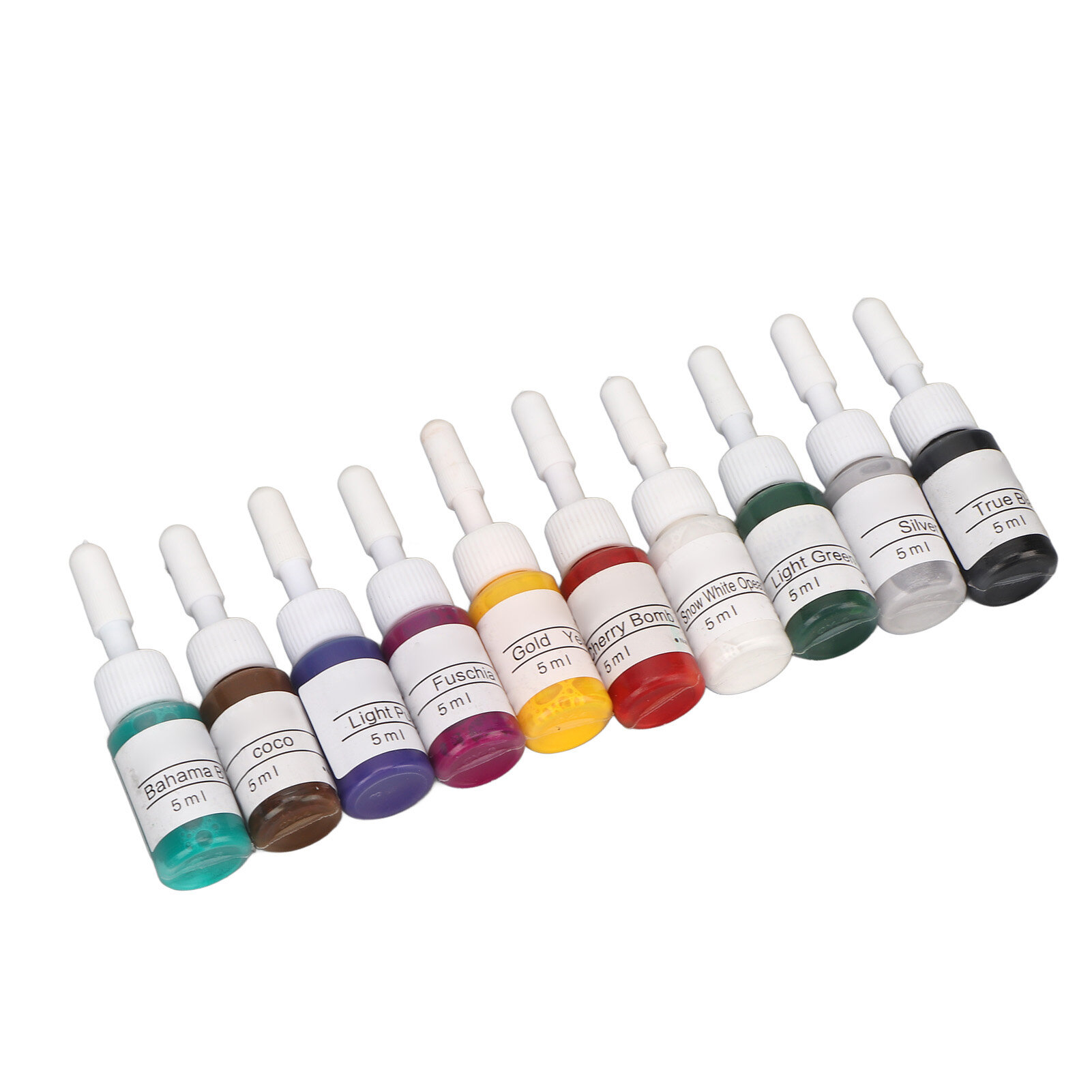 10 шт. 5 мл набор чернил для татуировки черный темно-зеленый коричневый белый красный фиолетовый светло-зеленый серый синий оранжевый пигменты для татуировки