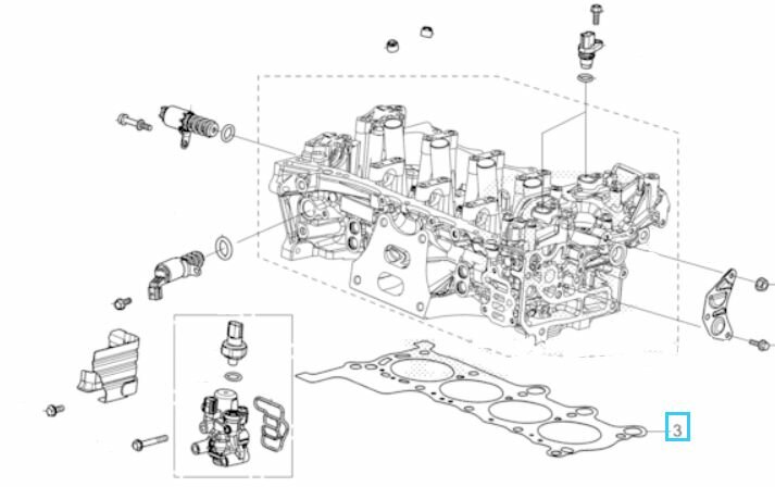 Прокладка головки блока цилиндров для Honda Accord, CR-V, Civic, ZR-V; Артикул Honda: 122516A0A01 (Оригинал)