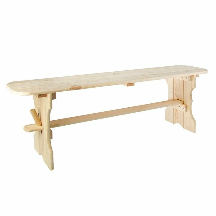 Лавка Добропаровъ с фигурными ножками, из сосны, 120х27х42 см