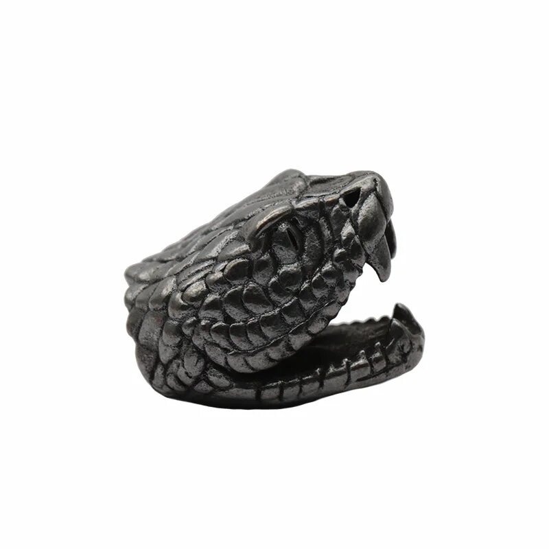 Латунный браслет с головой питона Black Color