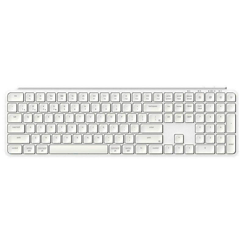 Клавиатура Keychron B6 Pro Ultra-Thin Беспроводная (Bluetooth/2.4G/Type-C) - Тонкая, Тихая, Многофункциональная, Полноразмерная, для Windows/Android/Mac, Подключение 4+ устройств, белое