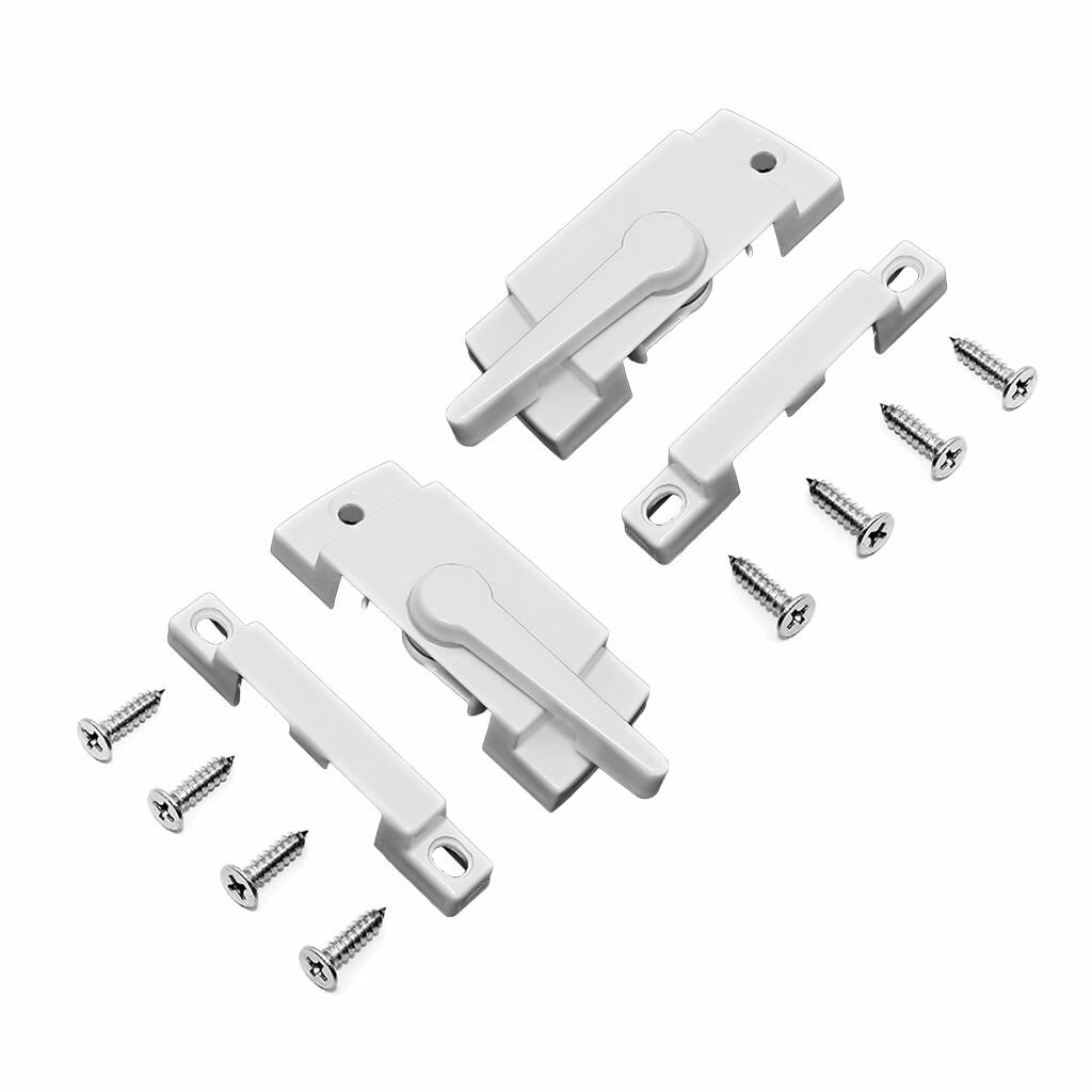 1 комплект из 2-х, американский замок в виде полумесяца слева + справа, белый