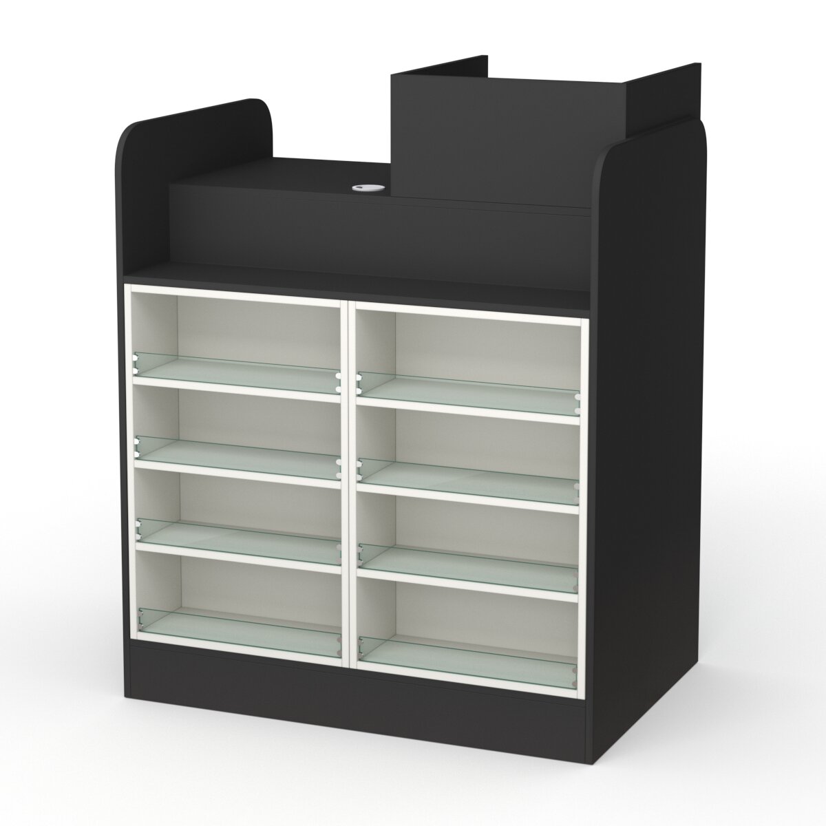 Кассовый стол "ривьера молди" №3 (правосторонний), Черный и Белый