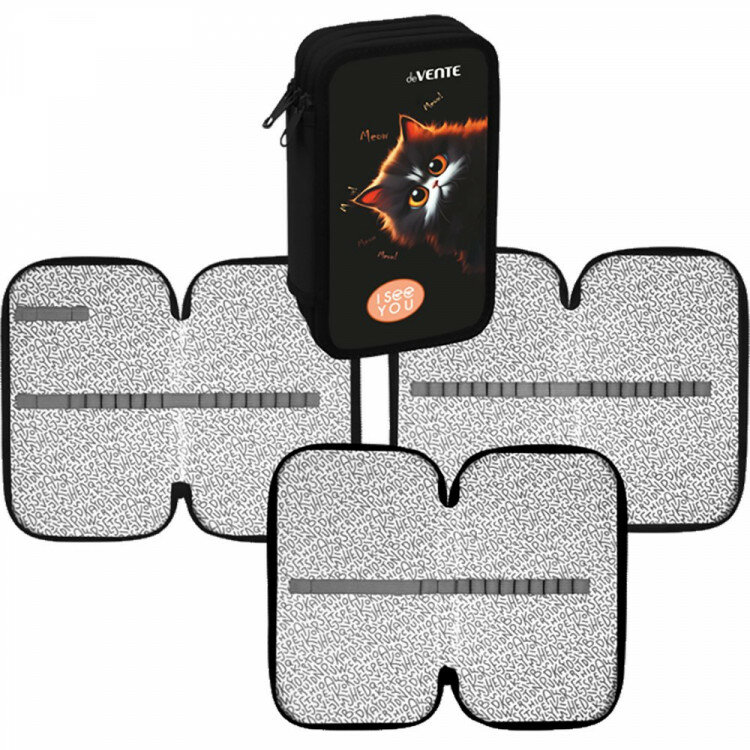 Пенал 3 отделения (deVente) 205х120мм I See You конгревное тиснение арт.7013515