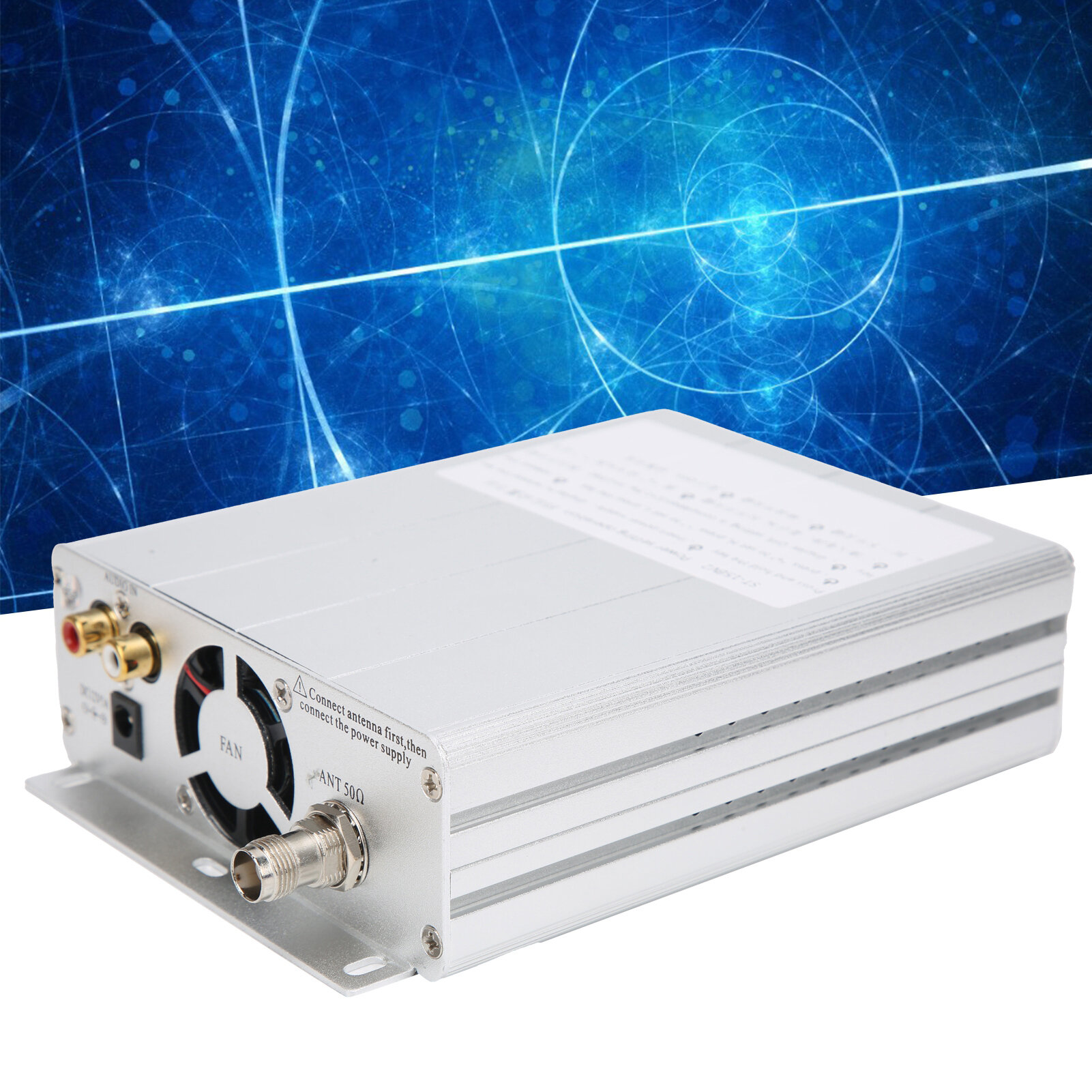 FM передатчик TNC интерфейс для радиостанции 87‑108MHZ 1.5W/5W HY‑ST‑15BV2, материал алюминиевый сплав, диапазон частот 87-108Mhz, шаг частоты 100kHz, способ стабилизации PLL, стабильность ±10ppm (-10℃+60℃), модуляция ≤±75kHz, мощность 15W, диапазон 2-10