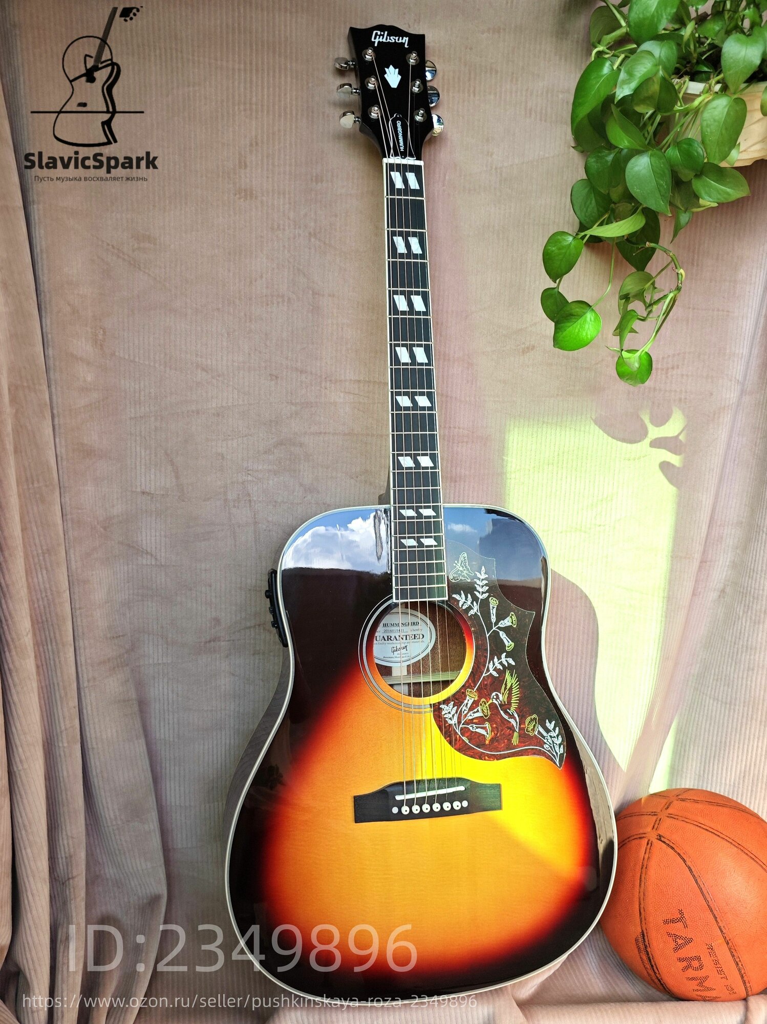 Акустическая гитара Gibson Hummingbird 6-струнная, корпус из красного дерева, цвет Sunset, 41"