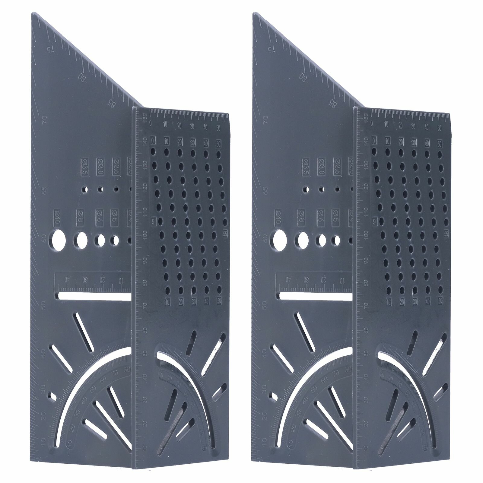 Набор из 2 серых 3D угловых линеек 20 7 6,5 см