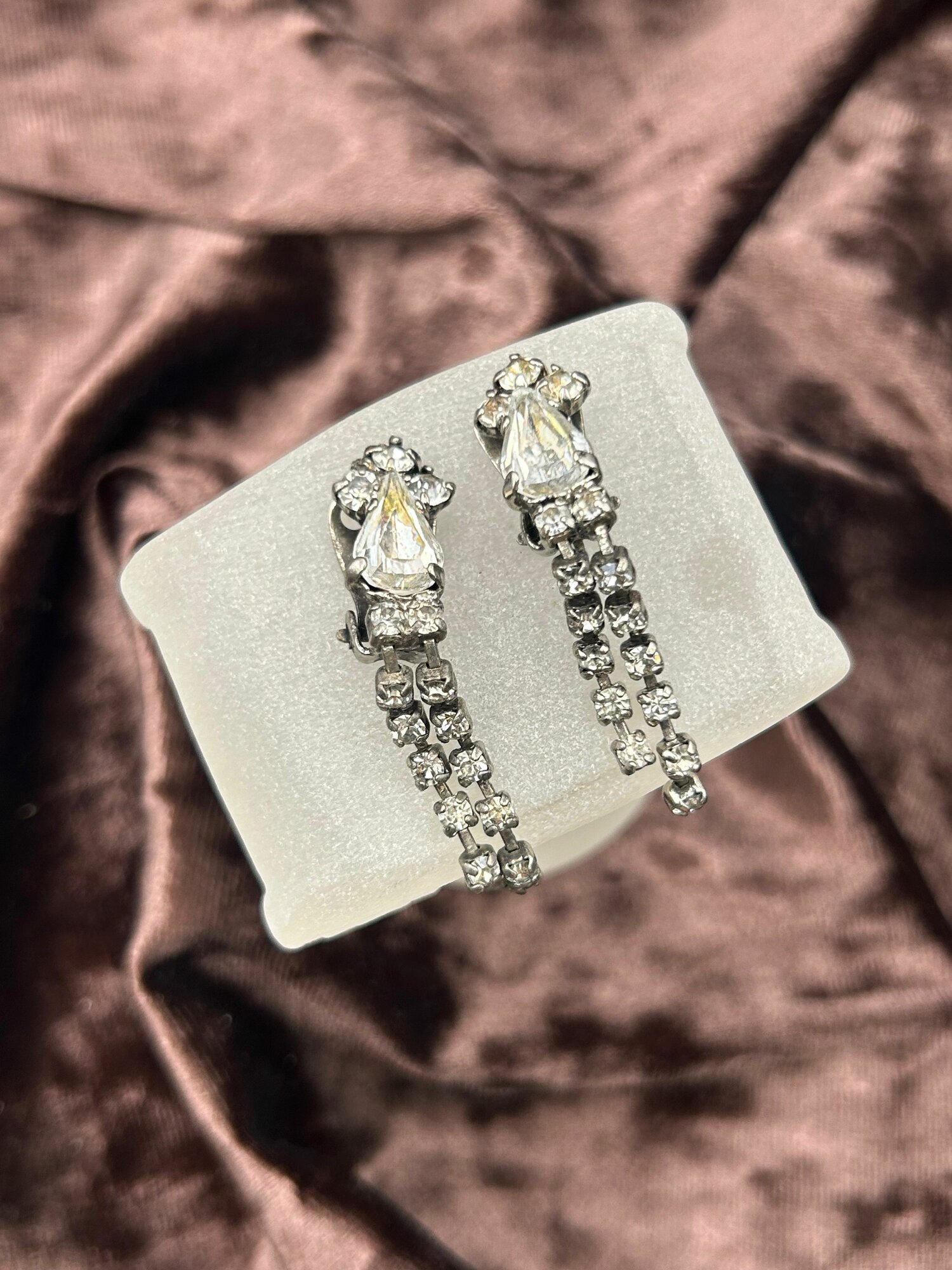 Винтажные чешские клипсы с подвесами, Яблонекс