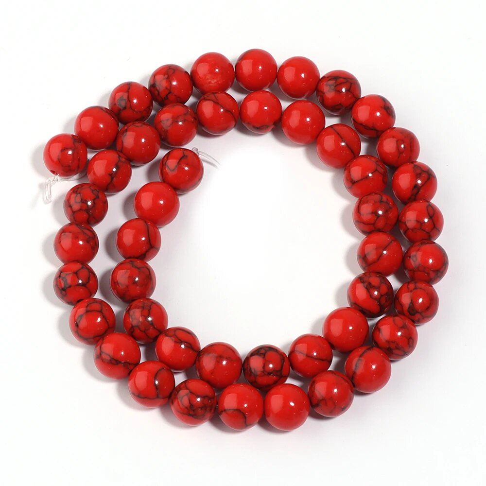 Натуральные красные бусины из говлита, 1 нить, 4-12 мм Red Diameter 8mm