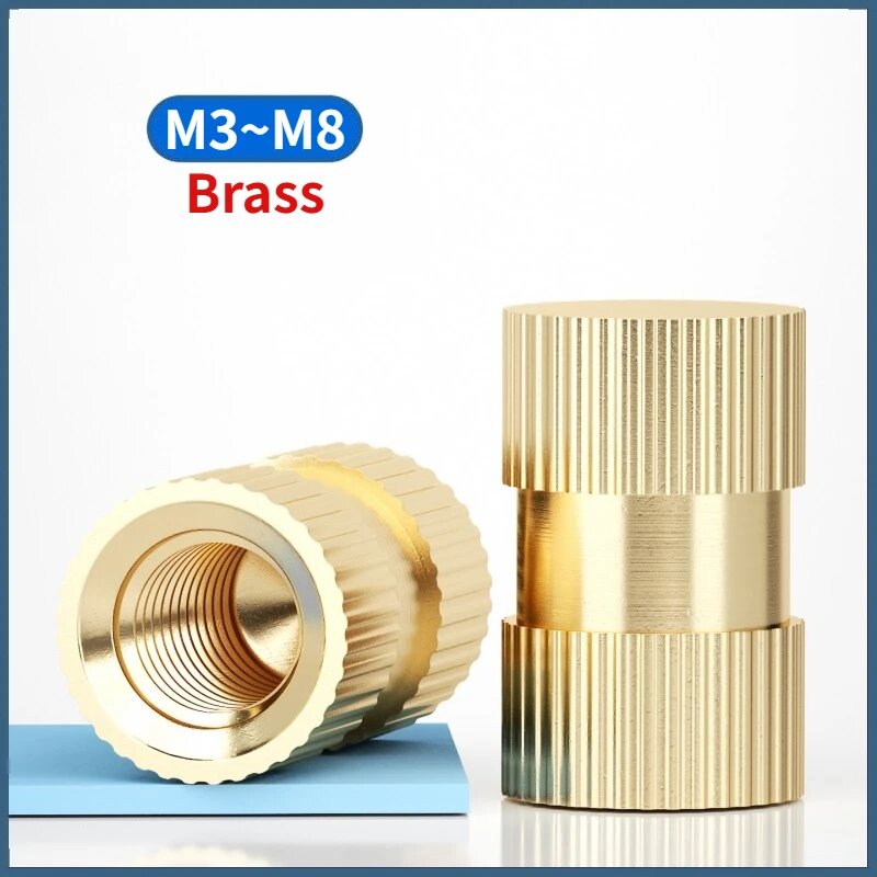 Латунные глухие гайки с накаткой M3 M4 M5 M6 M8 M4x5mm(20pcs), Length 10mm
