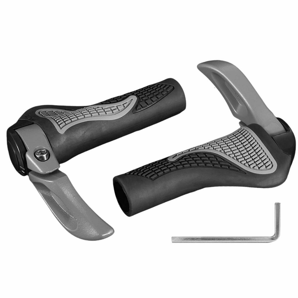 1 пара руля для велосипедных велосипедов резиновые эргономичные, Матовое Серебро