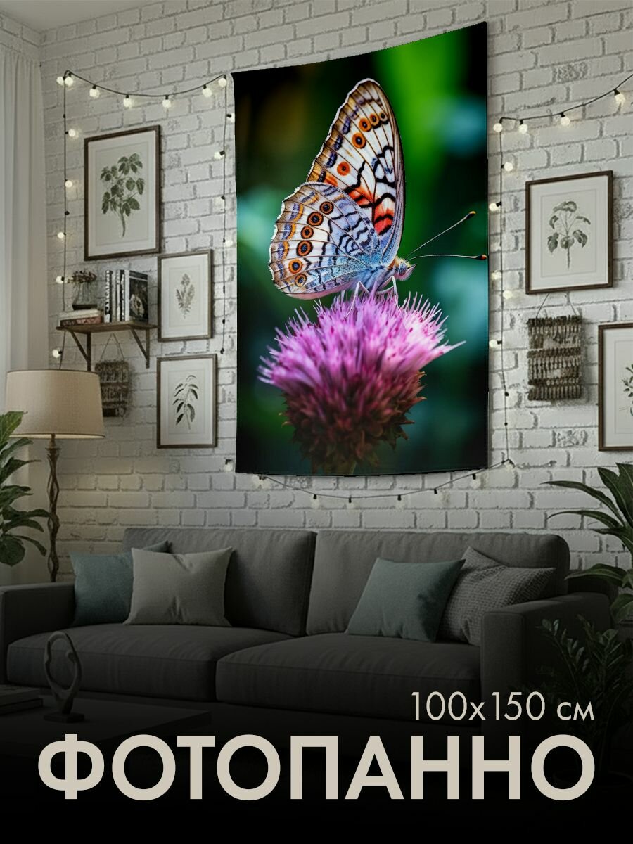 Панно тканевое PrintyFull / 100x150 см / бабочка, крылья
