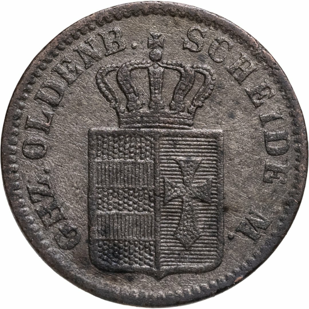 Ольденбург ½ гроша 1858, Серебро, в сохранности VF