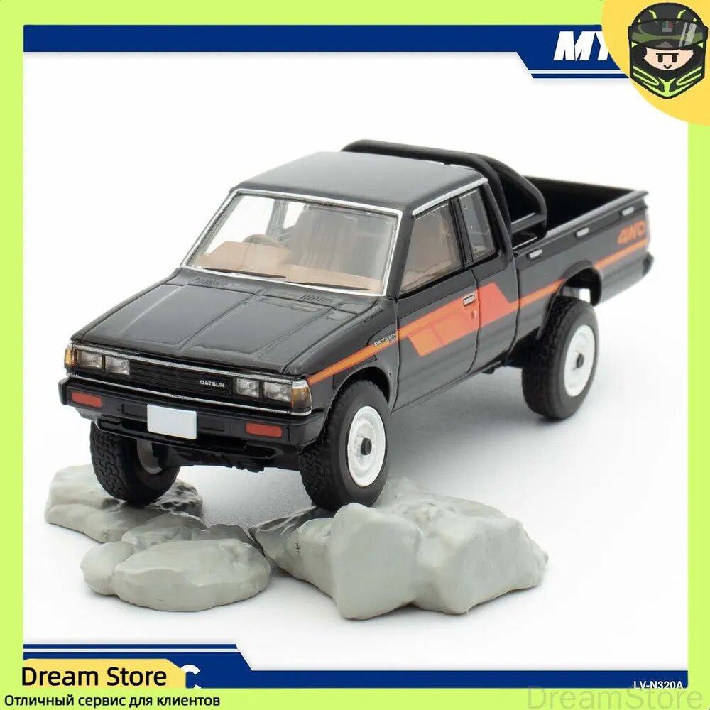 Машинка Tomytec 1/64 Tomica Limited Vintage(TLV) LV-N320a Datsun Turck 4WD King Cad Ad Black Alloy Car Model Collection Gift