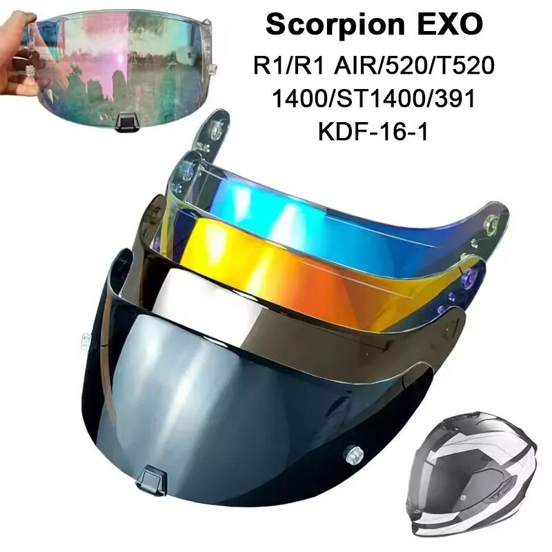 Запчасти для мотошлема Scorpion EXO R1/AIR/520/T520/ST1400/391/KDF-16-1, черный, визор