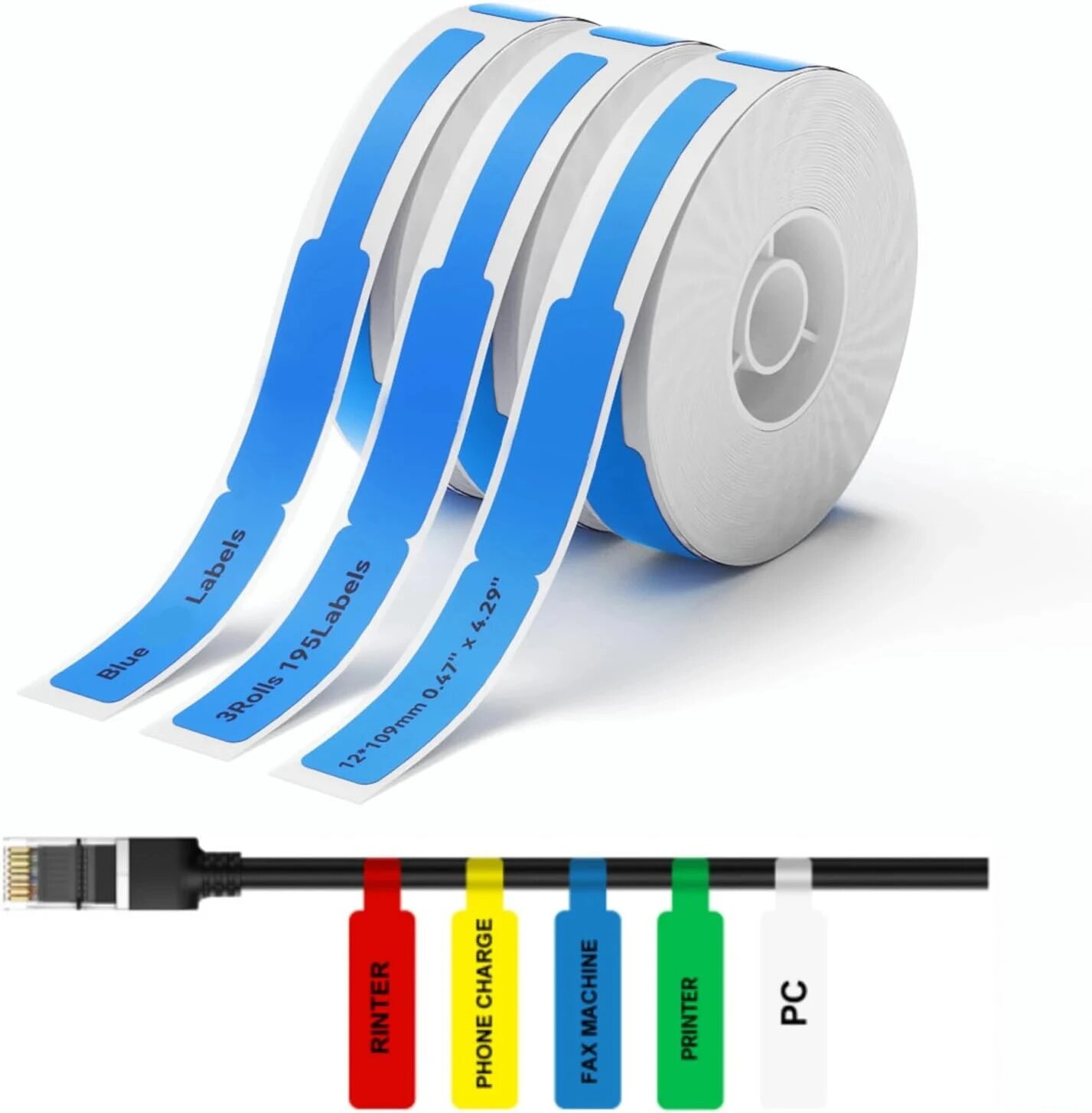 Марклайф лента для этикеток P15 3PCS Cable Blue