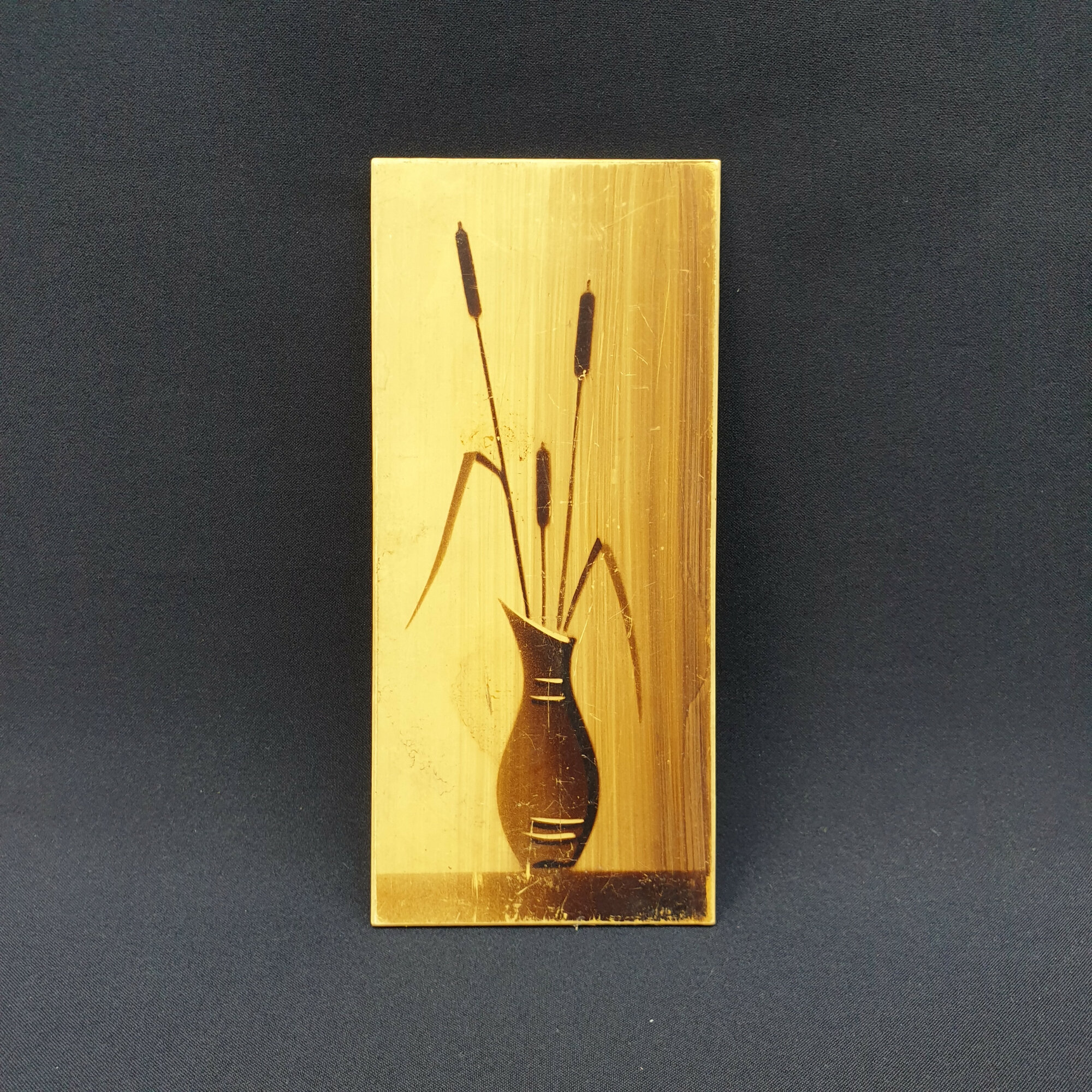 Винтажное панно Камыш 22х10 см, пластик СССР