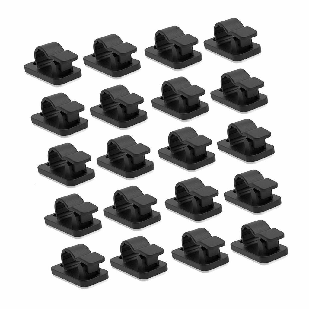 Кабельные клипсы самоклеящиеся (20 шт.), Черная красная кожа серая