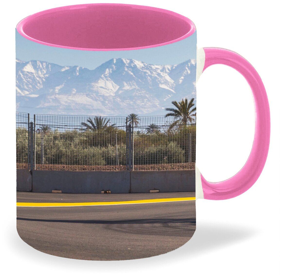 Кружка розовая CoolPodarok Формула 1 Форд Трасса