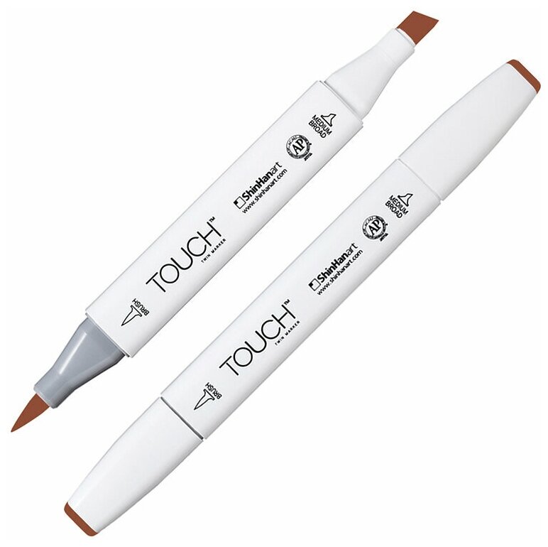 Маркер TOUCH BRUSH двухсторонний на спиртовой основе 093 оранжевый жженый